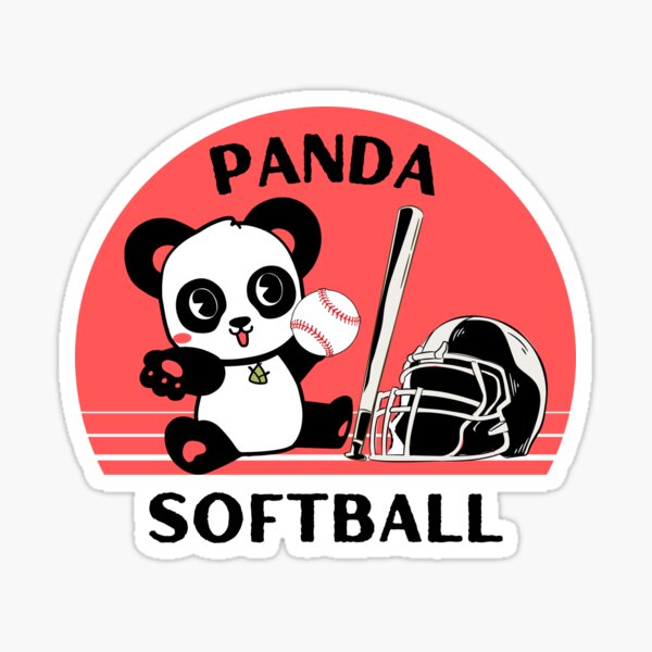 Pegatina «Cute Panda Softball - Panda Softball Player Diseños de arte ...