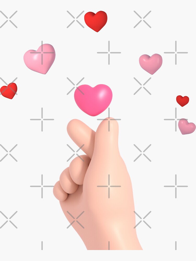 "Finger Heart" Sticker by BaekpalStudio | Redbubble