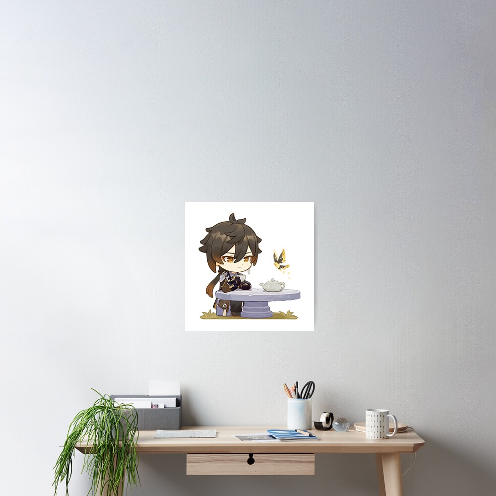 "Genshin Impact || Zhongli || Rex Lapis Chibi" Poster by Cupart | Redbubble