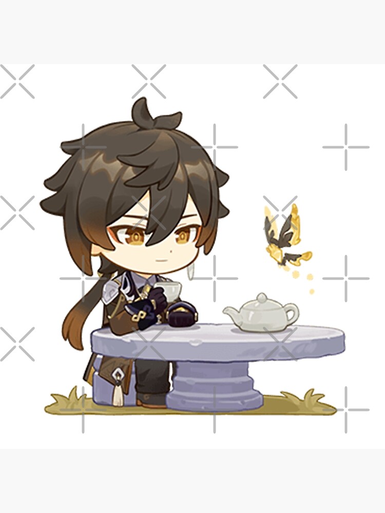 "Genshin Impact || Zhongli || Rex Lapis Chibi" Poster by Cupart | Redbubble