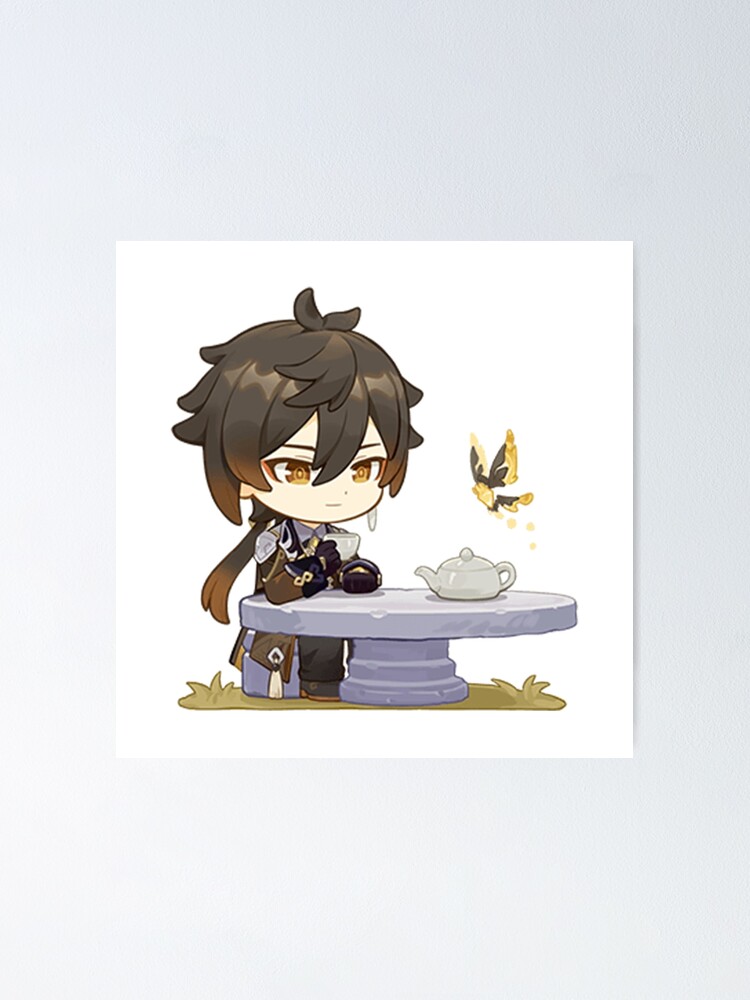 "Genshin Impact || Zhongli || Rex Lapis Chibi" Poster by Cupart | Redbubble