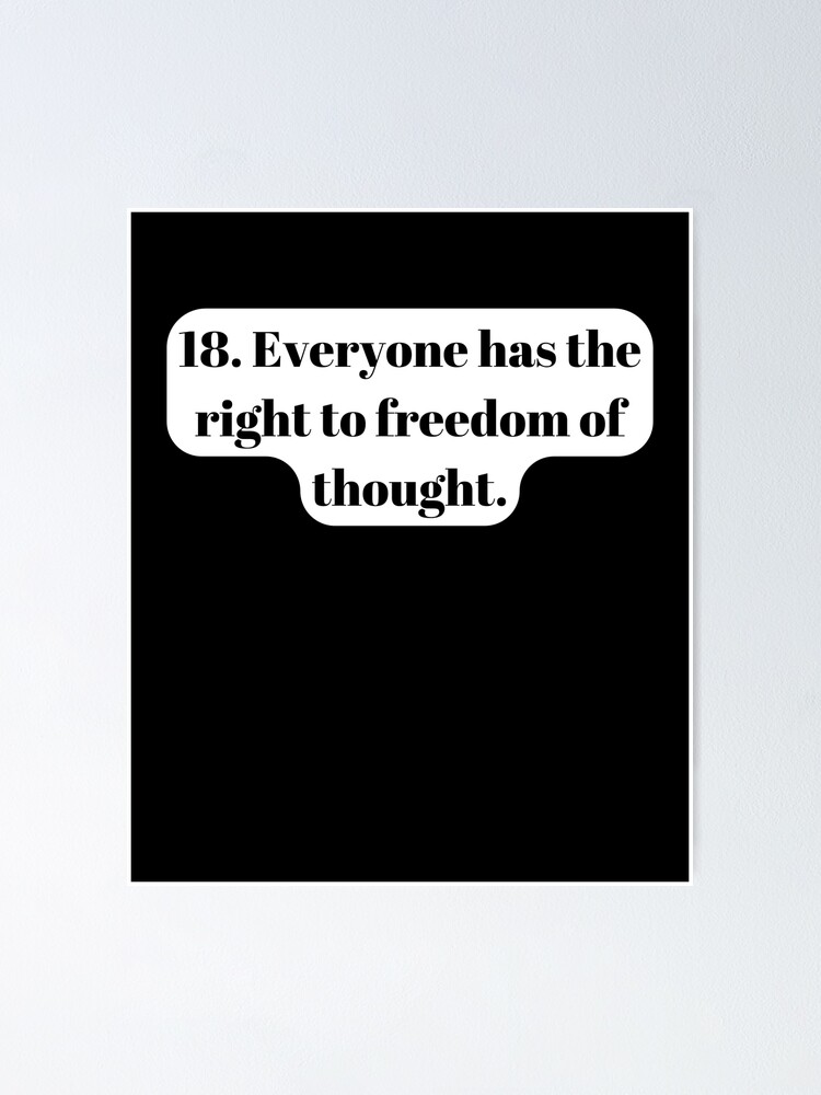 "Universal Declaration of Human Rights Article 18" Poster by Freihalt ...