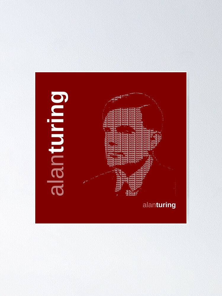 Póster «Póster tipográfico de Alan Turing (rojo)» de CMYKStudio | Redbubble