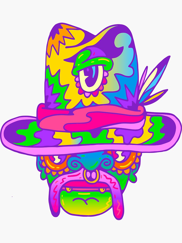 "Trippy Mustache Guy" Sticker by ArtzySea | Redbubble