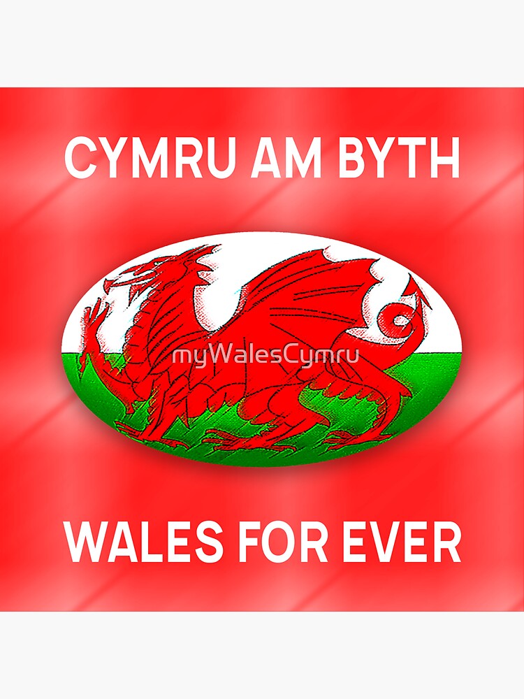 "Welsh Dragon Rugby Ball" Sticker by myWalesCymru | Redbubble