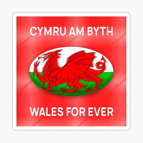 "Welsh Dragon Rugby Ball" Sticker by myWalesCymru | Redbubble