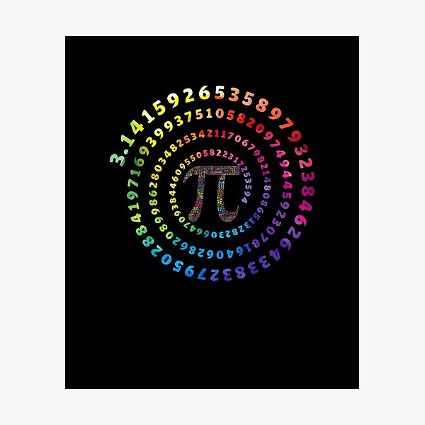 Lámina fotográfica «Espiral Pi Color Números Matemáticas Divertido Pi ...