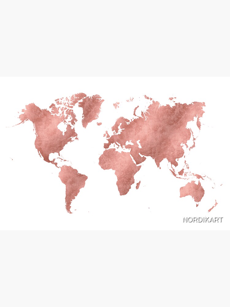 "World Map Rose Gold | Modern World map | Gold World map | Stylish ...