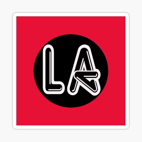 "LA logo" Sticker by DaLeNeoStudios | Redbubble