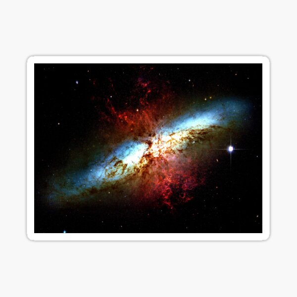 "Starburst Galaxy Messier 82" Sticker for Sale by artsphere | Redbubble
