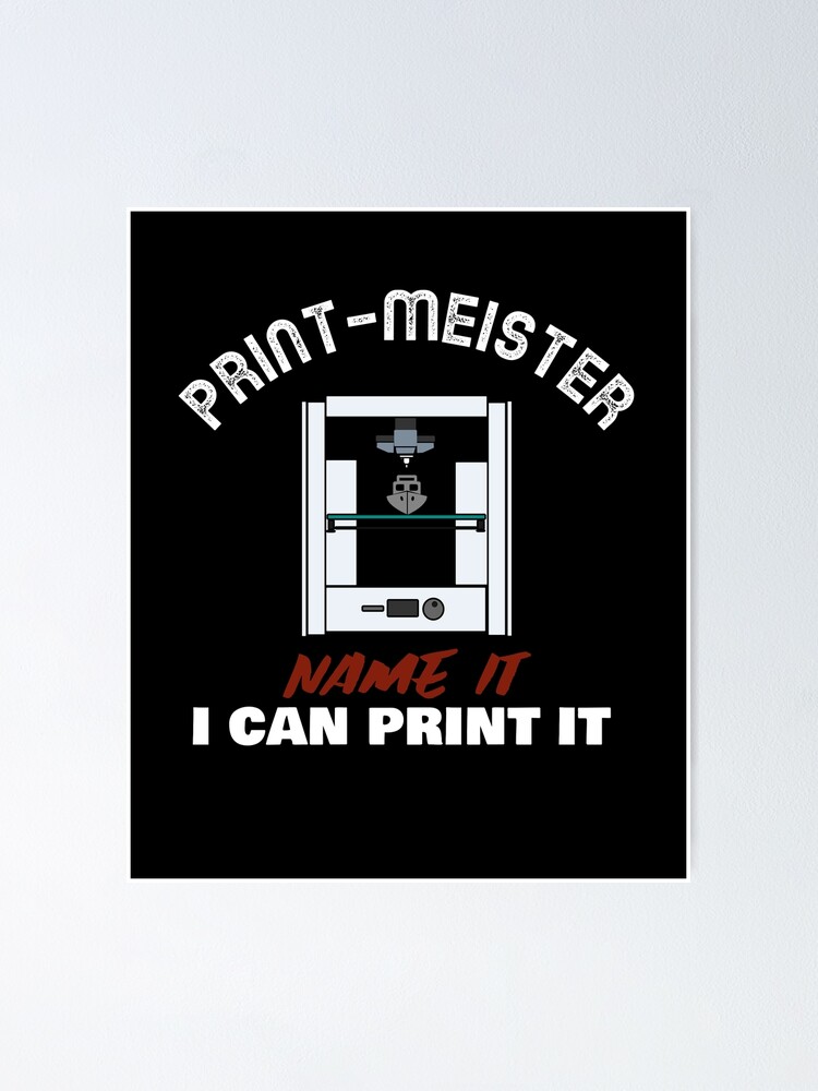 "Print meister graphic design white and red font" Poster by ...