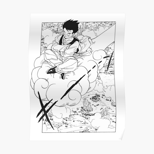"gohan chilling on the flying nimbus" Poster for Sale by ABU-HASBROWN ...