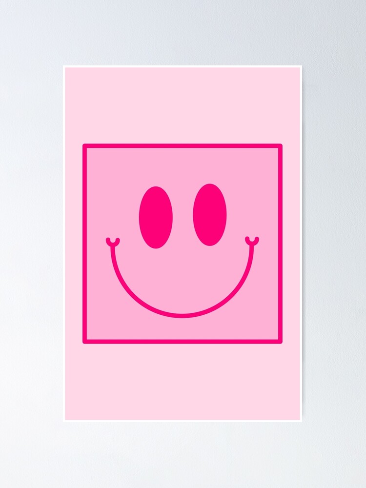 "Preppy Pink Square Smiley Face" Poster for Sale by EpicCreation ...