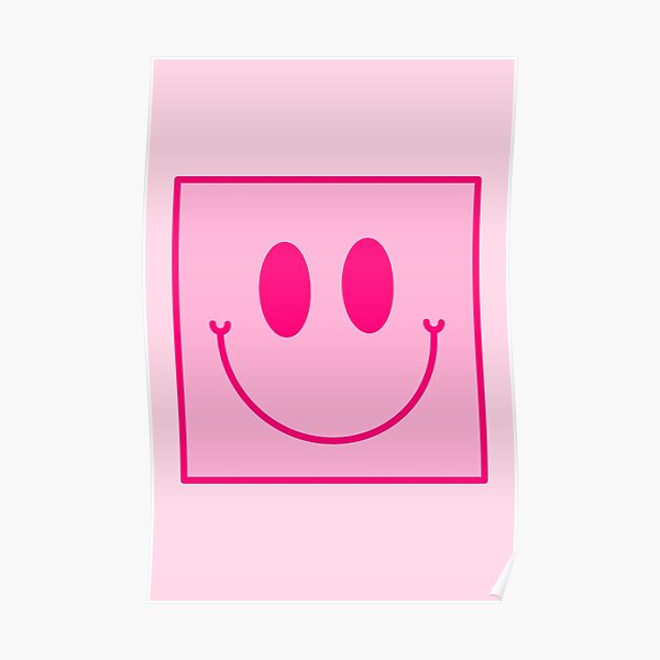 "Preppy Pink Square Smiley Face" Poster for Sale by EpicCreation ...