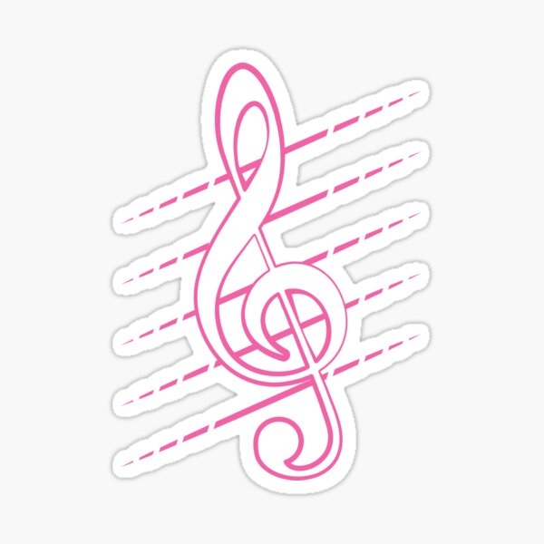 "Pink Treble Clef and Staff, Gift for Musician, Piano Player, Singer ...