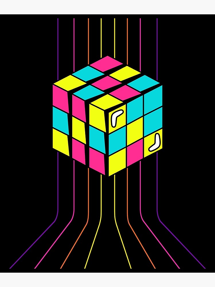 "Retro 90s Rubik's Cube" Poster by SugarHammer | Redbubble