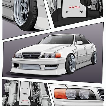 "Chaser Jzx100 X 1Jz Engine " Sticker for Sale by ArtyMotive | Redbubble
