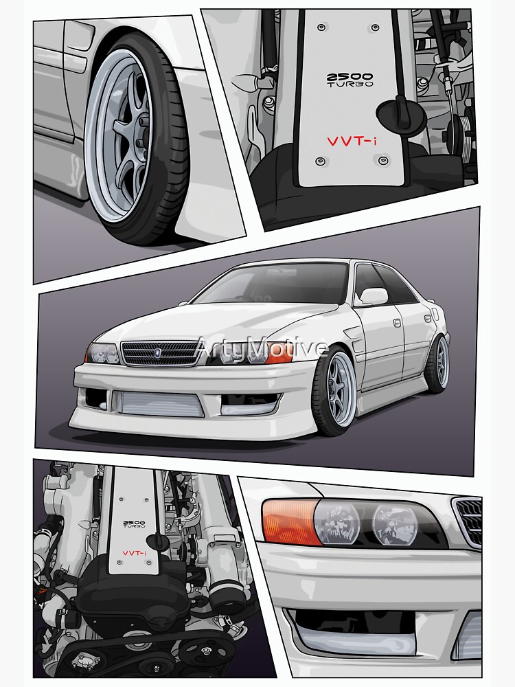 "Chaser Jzx100 X 1Jz Engine " Sticker for Sale by ArtyMotive | Redbubble