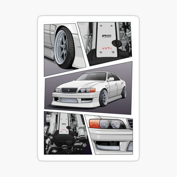 "Chaser Jzx100 X 1Jz Engine " Sticker for Sale by ArtyMotive | Redbubble