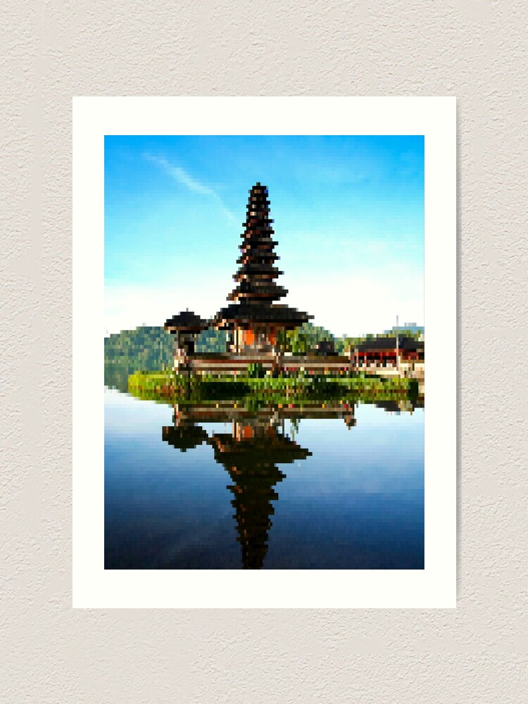 "Lake Bratan Temple - Bali - Pixel Art" Art Print for Sale by ramazis ...