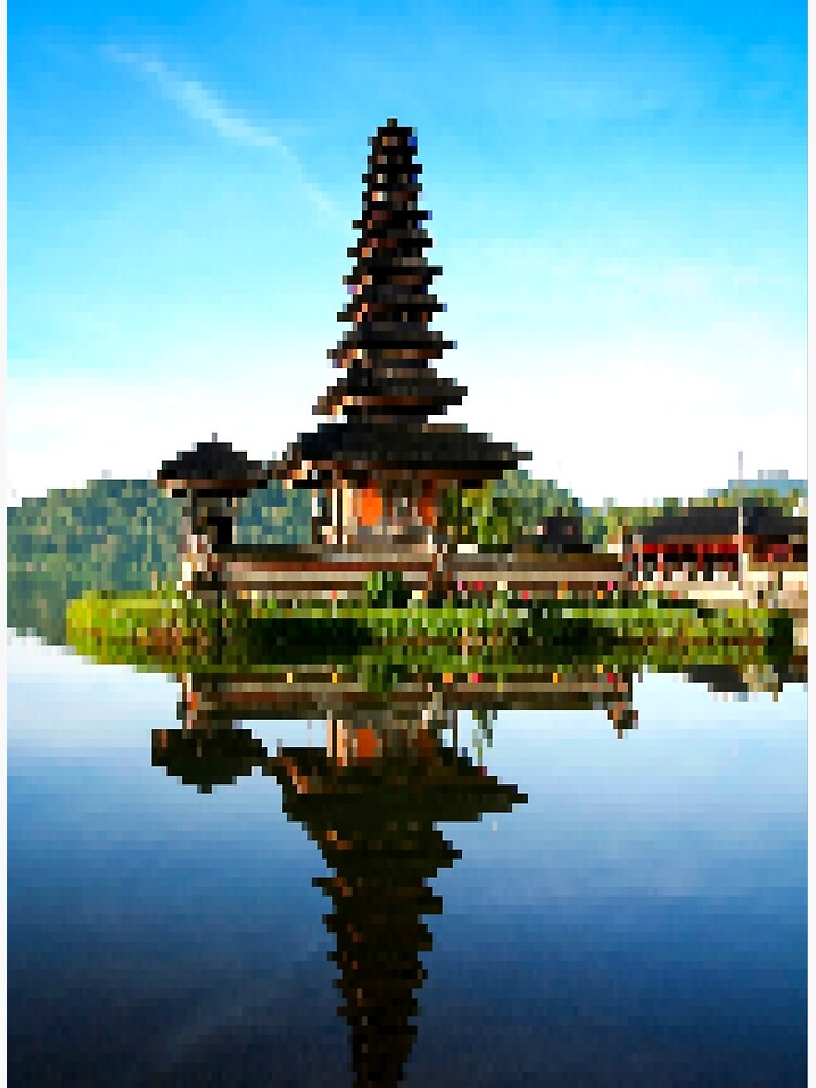 "Lake Bratan Temple - Bali - Pixel Art" Art Print for Sale by ramazis ...