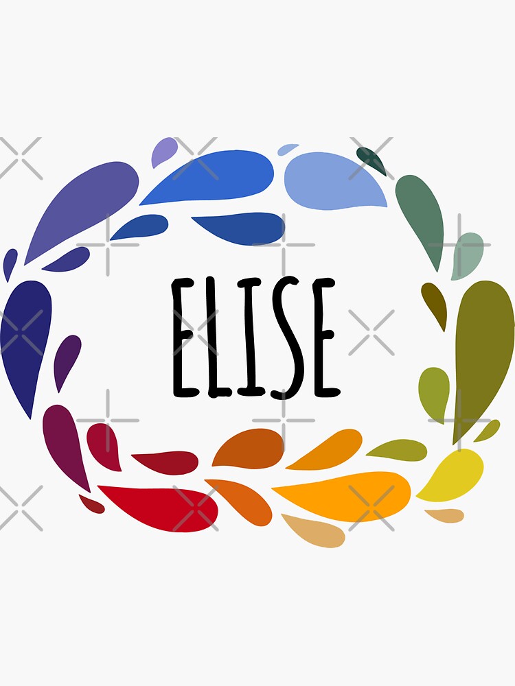 "Elise Name Cute Colorful Gift Named Elise" Sticker for Sale by ...