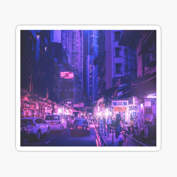 "Neon Hong Kong" Sticker by Gregorybickett | Redbubble