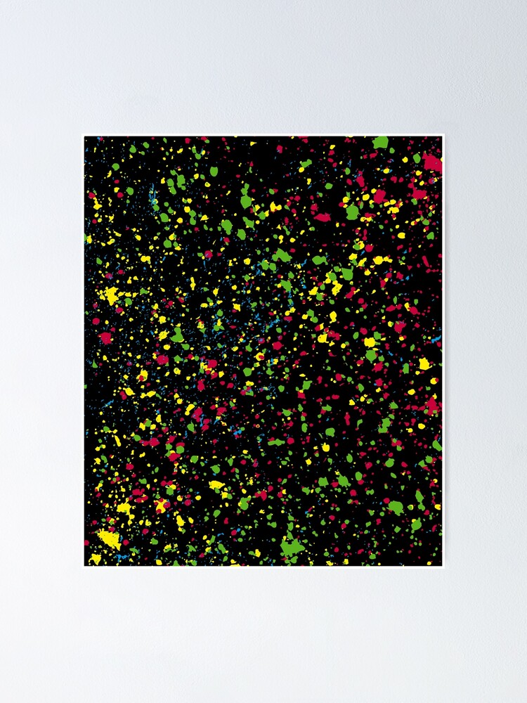 "Rainbow Paintball Splatter Art (Colorful Paint Brush Design)" Poster ...