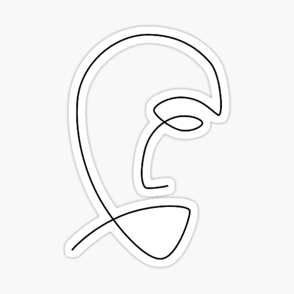 "Abstract Sad Face Drawing" Sticker by PigGame | Redbubble