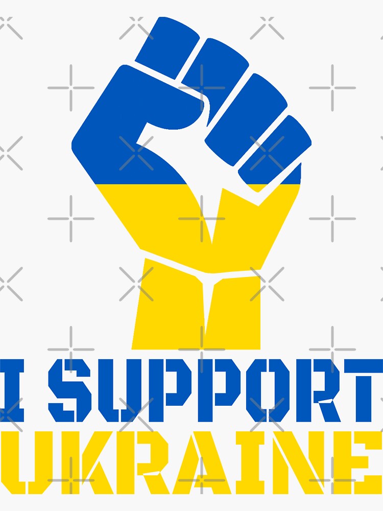 "I SUPPORT UKRAINE" Sticker for Sale by TravelHappiness | Redbubble
