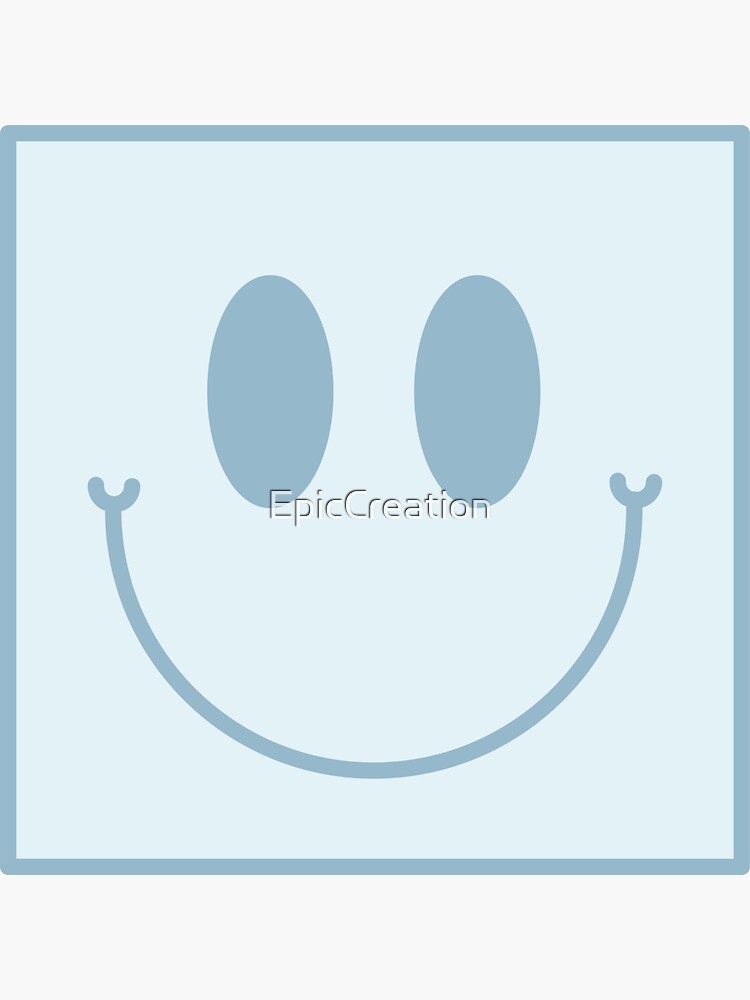 "Dull Blue Square Smiley Face" Sticker by EpicCreation | Redbubble