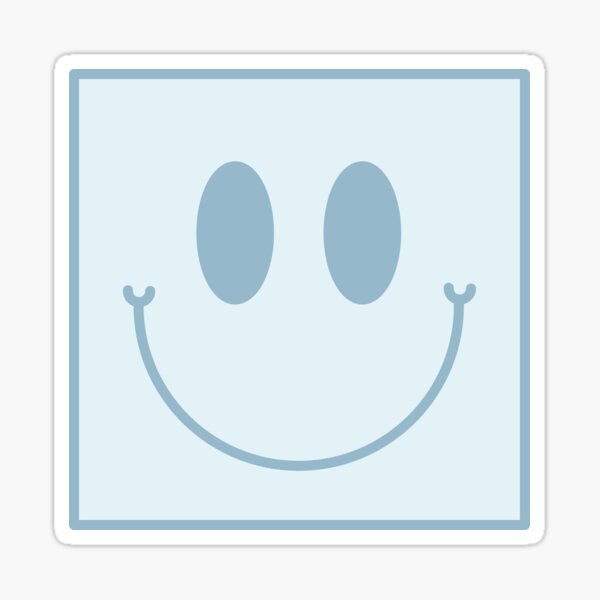"Dull Blue Square Smiley Face" Sticker by EpicCreation | Redbubble