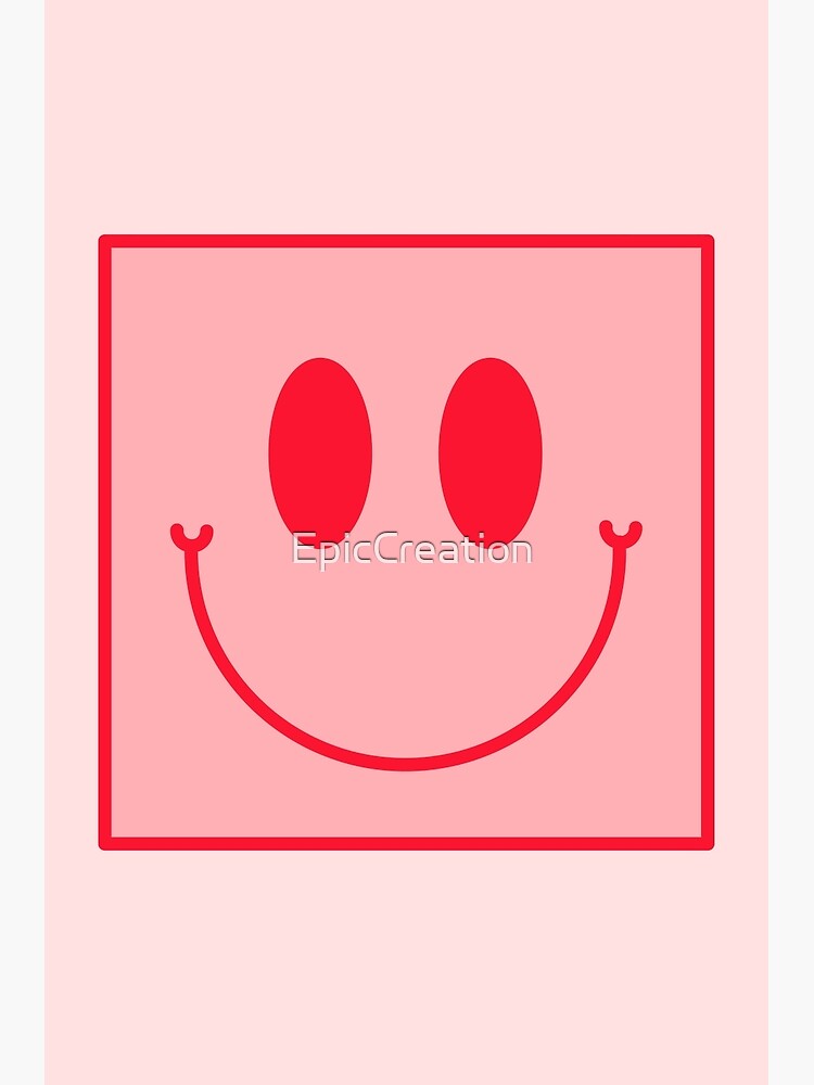 "Preppy Red Square Smiley Face" Poster for Sale by EpicCreation | Redbubble