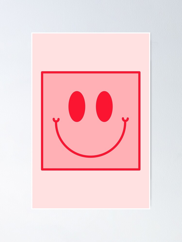 "Preppy Red Square Smiley Face" Poster for Sale by EpicCreation | Redbubble