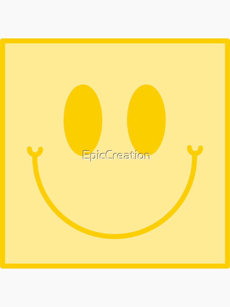 "Yellow Square Smiley Face" Sticker for Sale by EpicCreation | Redbubble
