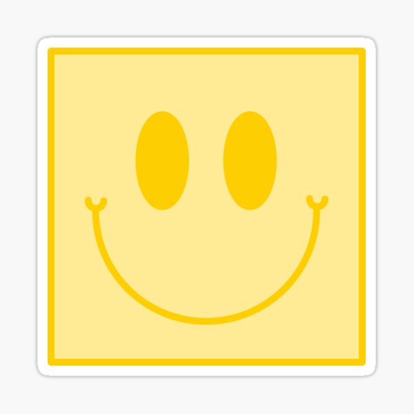 "Yellow Square Smiley Face" Sticker for Sale by EpicCreation | Redbubble