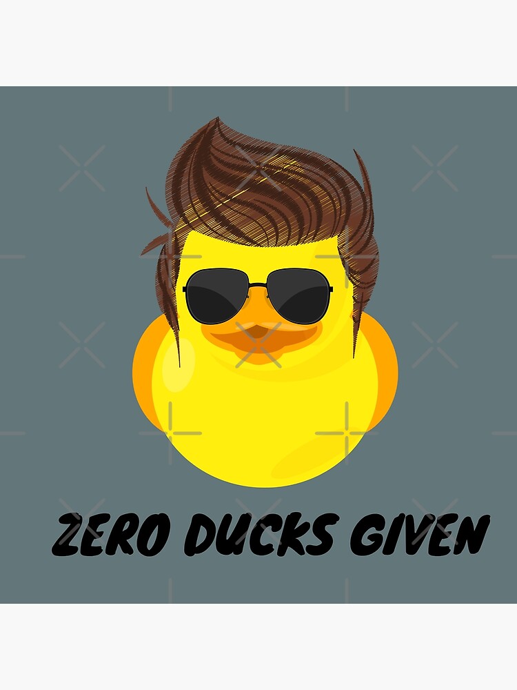 "Zero Ducks Given - Cool and Funny, Unbothered Retro Duck with a Wig ...