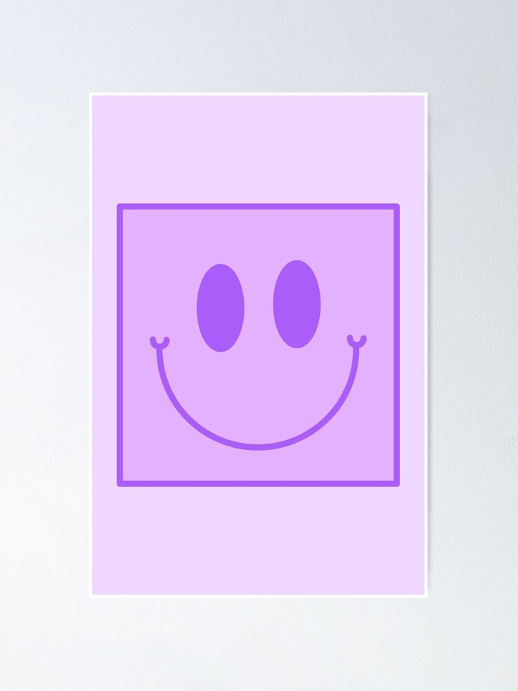 "Preppy Purple Square Smiley Face" Poster by EpicCreation | Redbubble