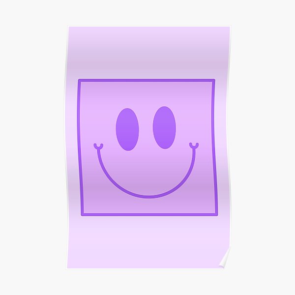 "Preppy Purple Square Smiley Face" Poster by EpicCreation | Redbubble
