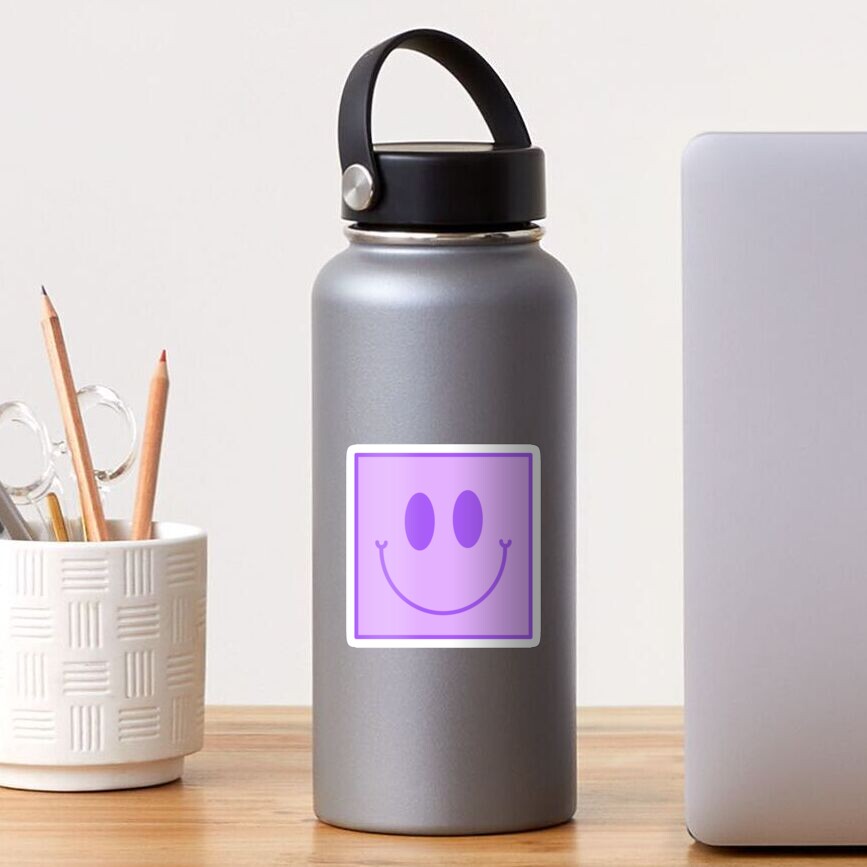 "Preppy Purple Square Smiley Face" Sticker by EpicCreation | Redbubble