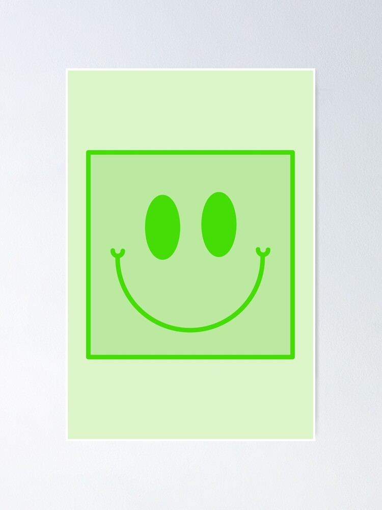 "Green Square Smiley Face" Poster for Sale by EpicCreation | Redbubble
