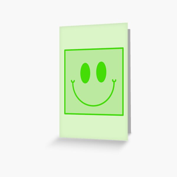 "Green Square Smiley Face" Greeting Card for Sale by EpicCreation ...