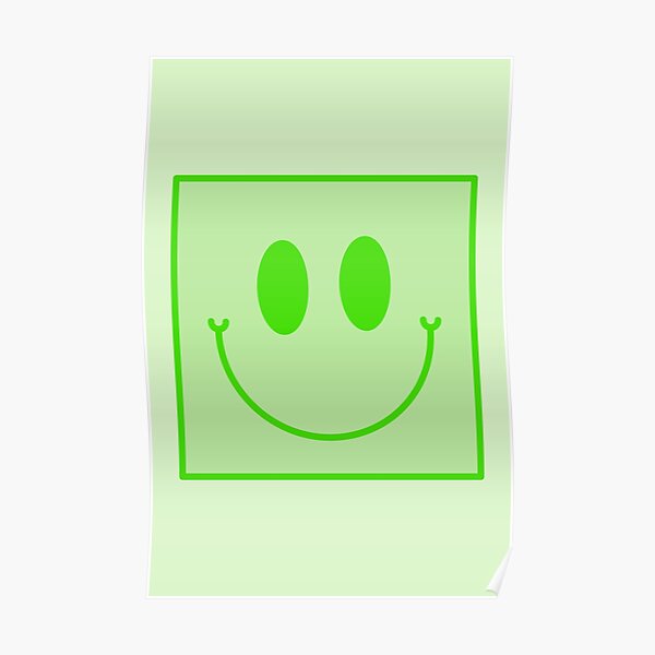 "Green Square Smiley Face" Poster for Sale by EpicCreation | Redbubble