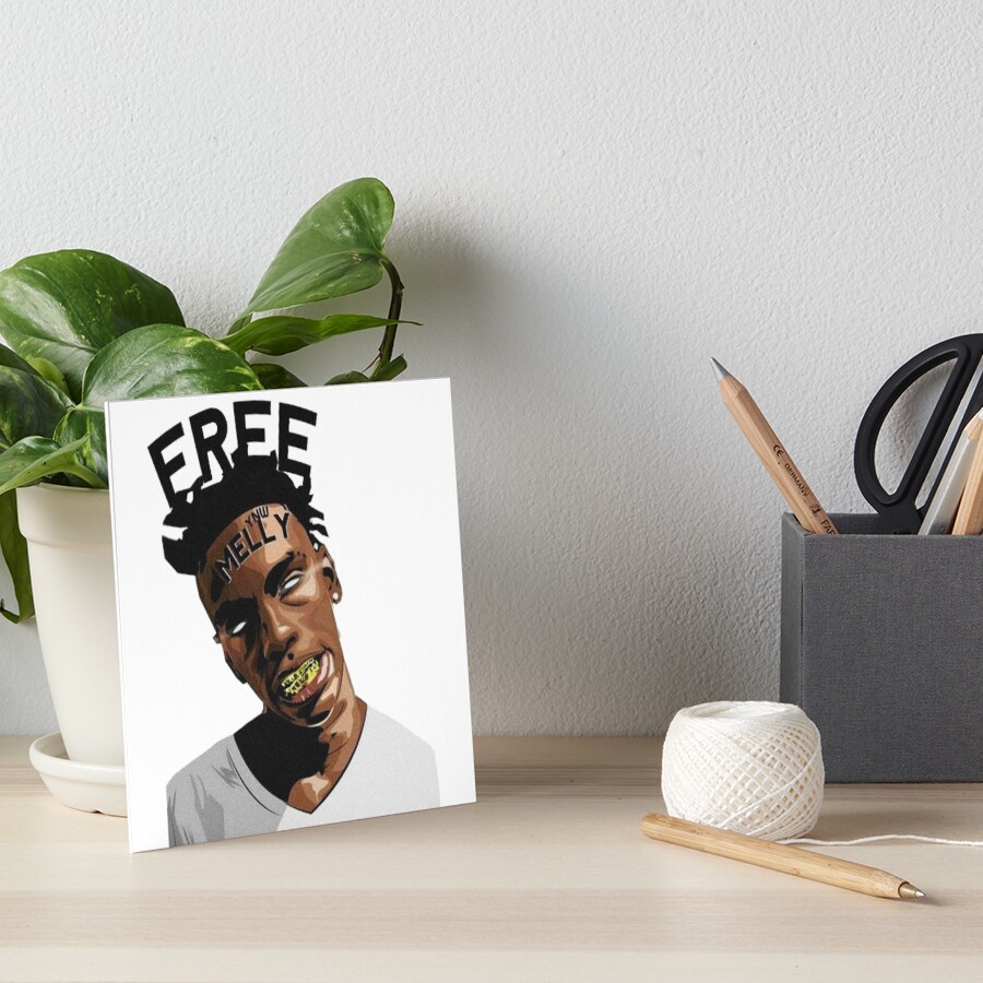 "FREE YNW MELLY sticker draw head" Art Board Print for Sale by ...