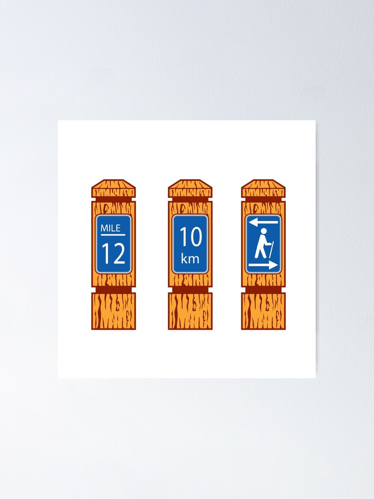 "Wooden Mile Marker Signs Retro" Poster by patrimonio | Redbubble
