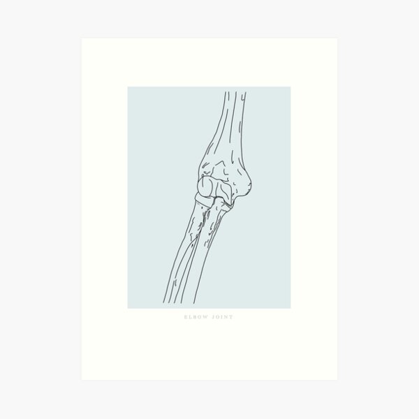 "Elbow Joint Line Art, Minimalist Humeroradial Humeroulnar Skeleton ...