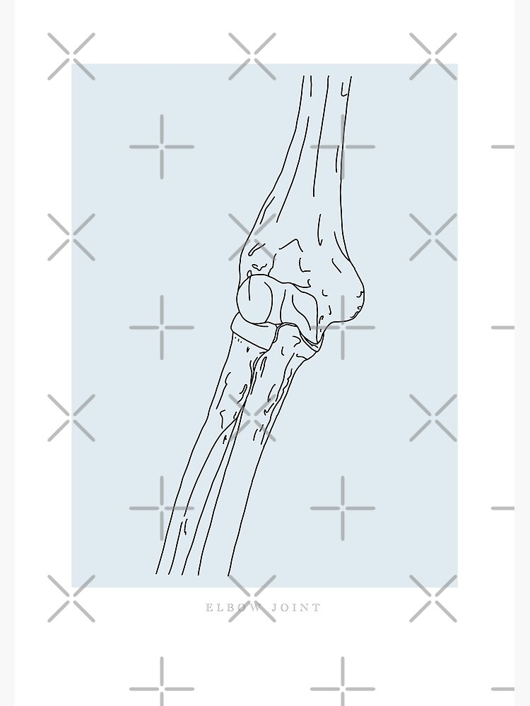 "Elbow Joint Line Art, Minimalist Humeroradial Humeroulnar Skeleton ...