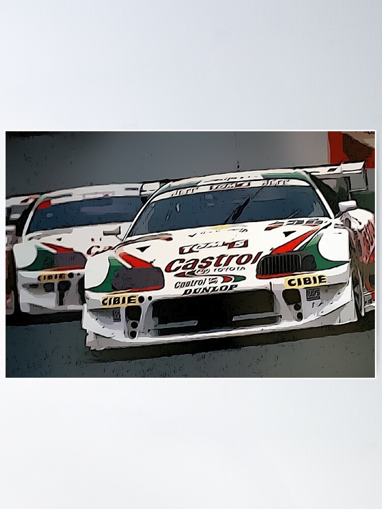 "Castrol Toyota Supra GT500 Racing Car" Poster by JeffReding | Redbubble