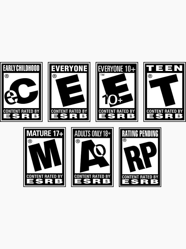 "ESRB" Sticker for Sale by tomriendeau23 | Redbubble