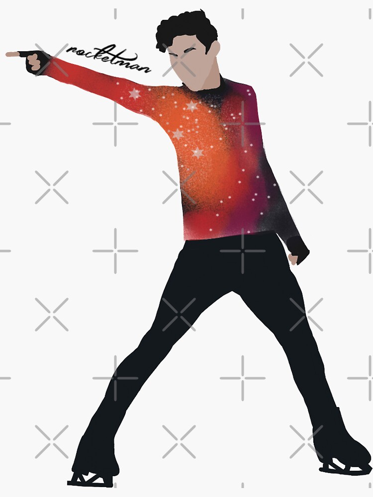 "nathan chen - rocketman " Sticker for Sale by rubeesk8 | Redbubble